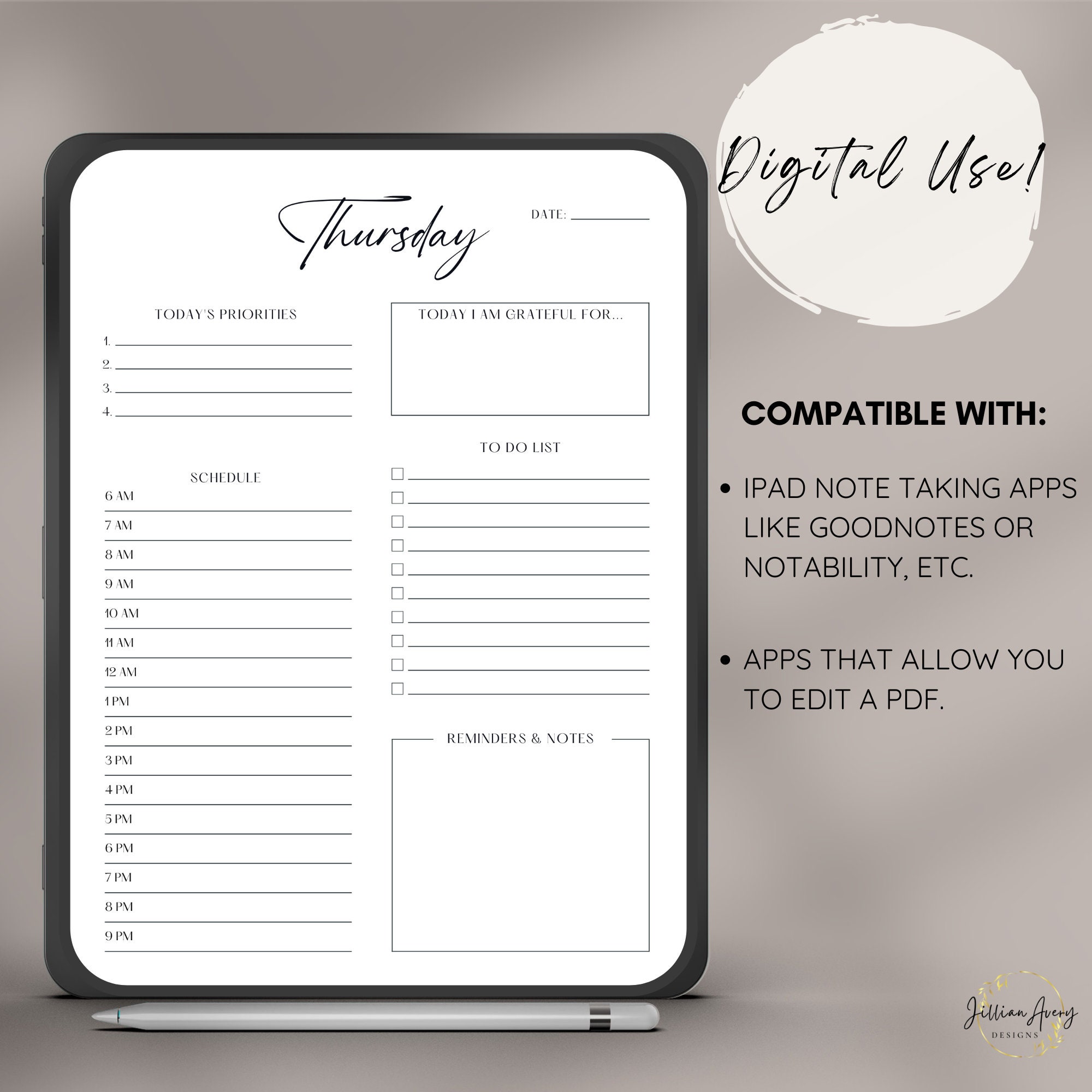 Daily, Weekly, Monthly Planner Bundle, Printable and Digital Planner ...