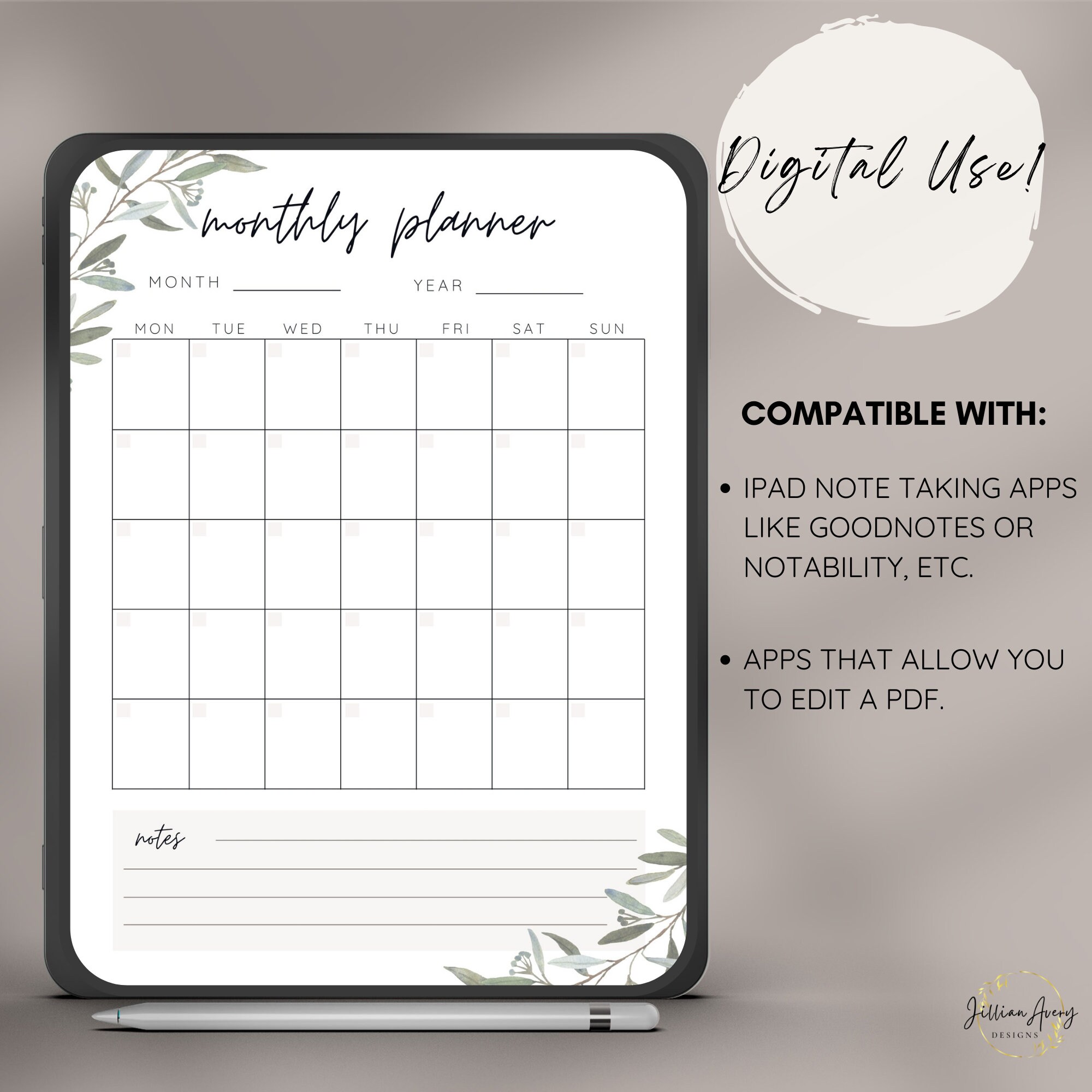 Daily Weekly Monthly Planner Digital and Printable Planner - Etsy