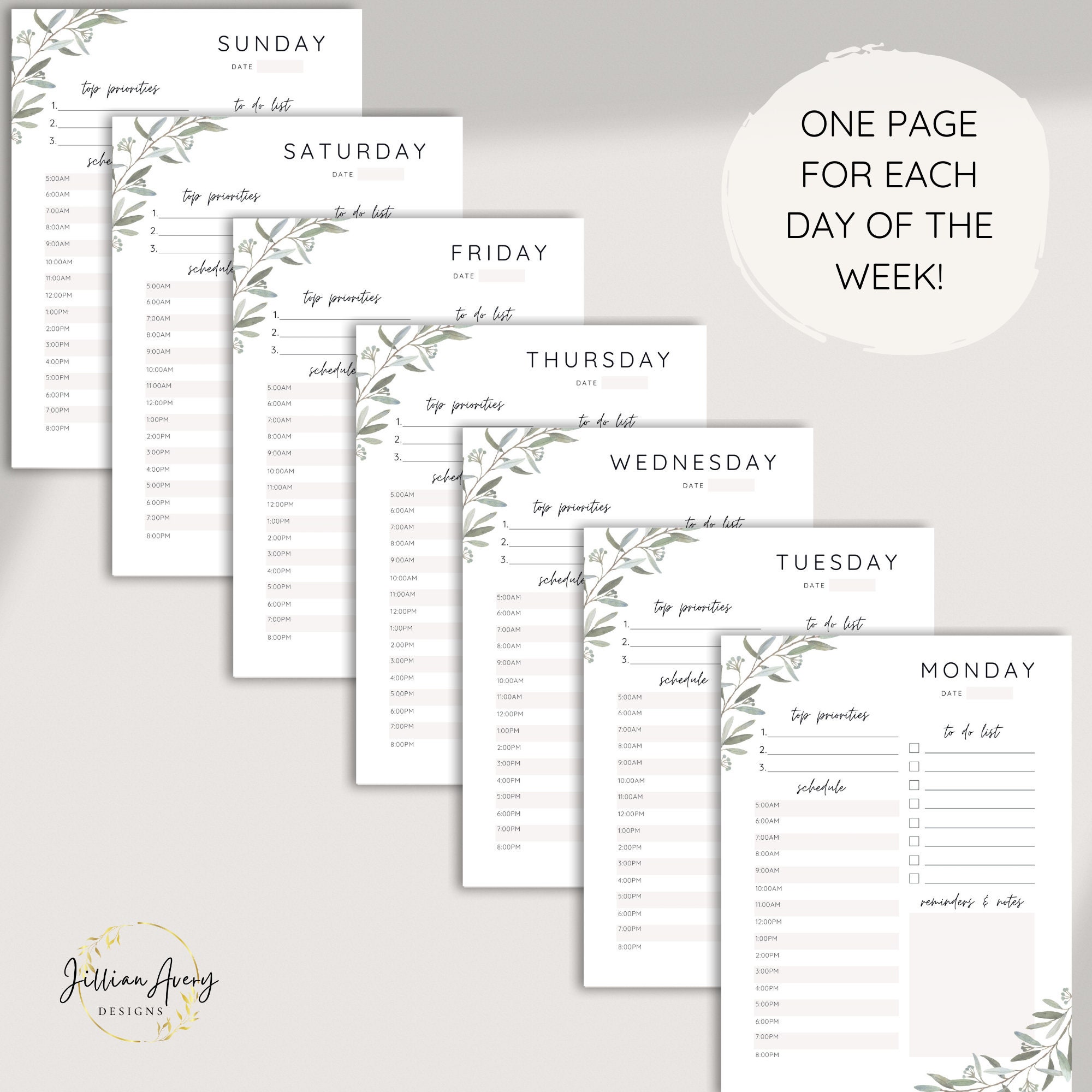 Daily Weekly Monthly Planner Digital and Printable Planner - Etsy