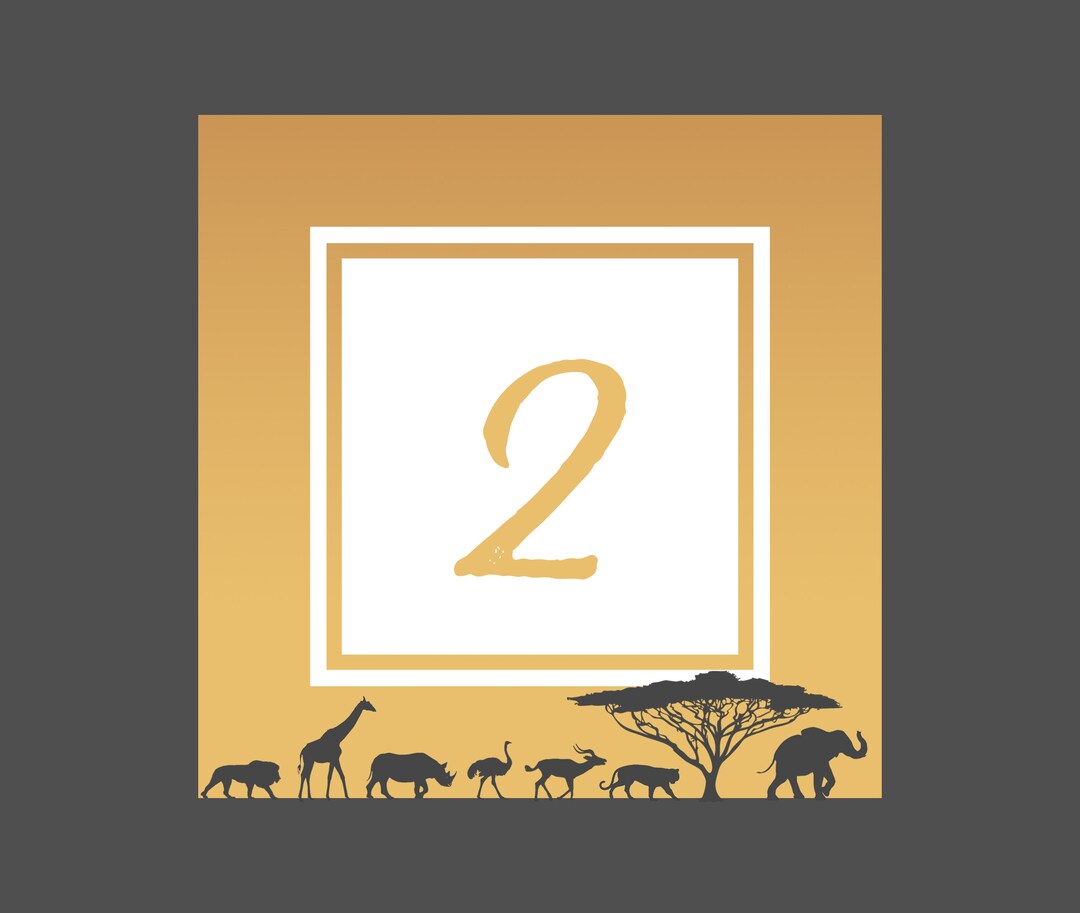Safari Table Name / Numbers | Zoo Theme | on the Day Wedding Stationery ...