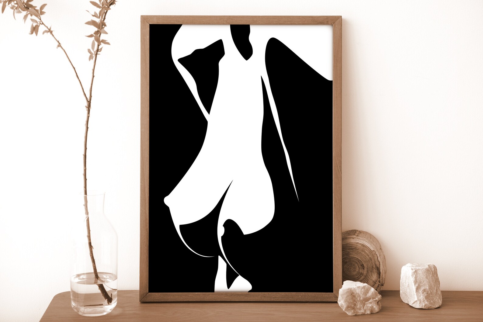 Woman's Topless Bust Digital Printable Art, Digital Abstract Drawing ...