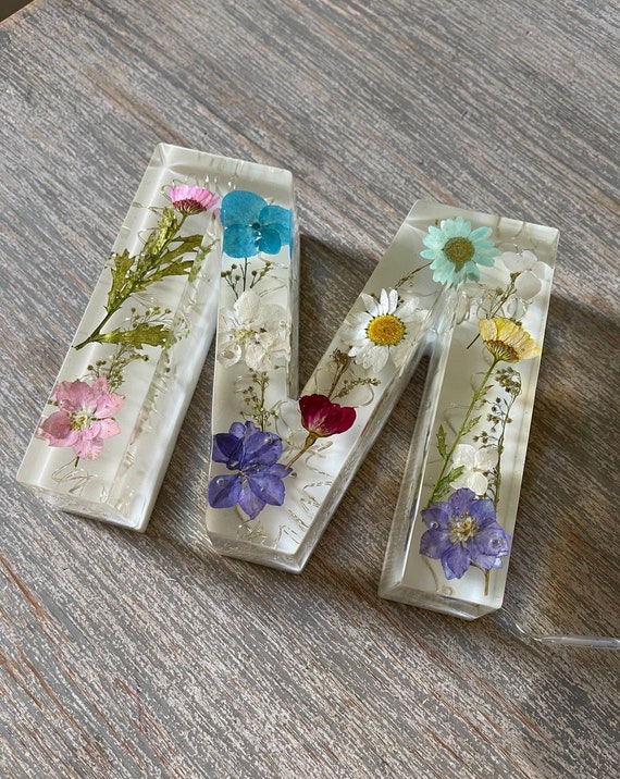 Large Resin Letter M / Letter M With Flowers / Letter M With | Etsy