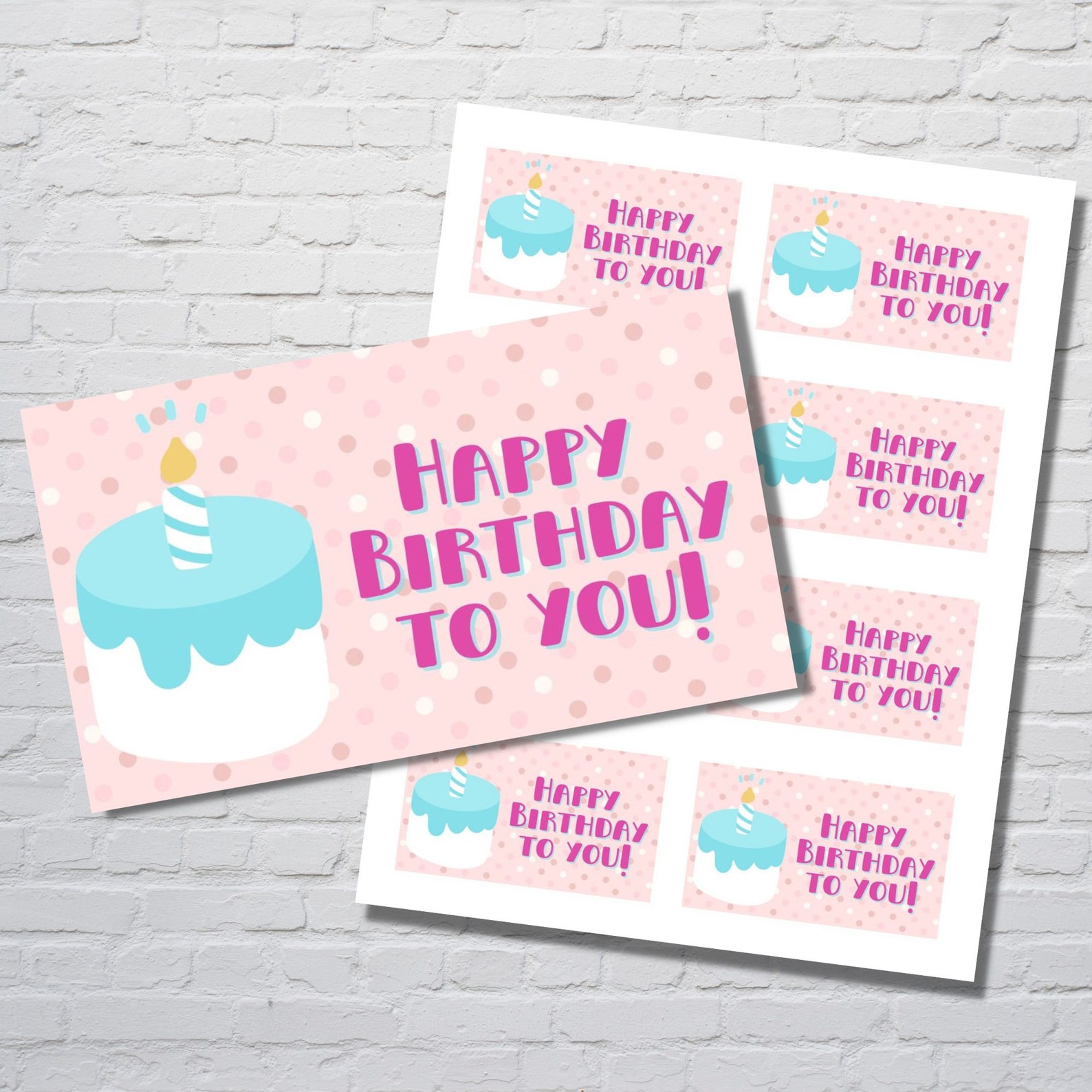 PRINTABLE Happy Birthday Tag / Birthday Tag / Birthday Cake Tag ...