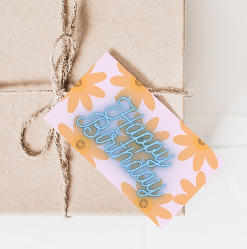 Happy Birthday Tag / Printable Birthday Tag / Birthday Gift Tag ...