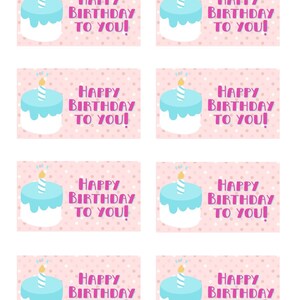 PRINTABLE Happy Birthday Tag / Birthday Tag / Birthday Cake Tag ...