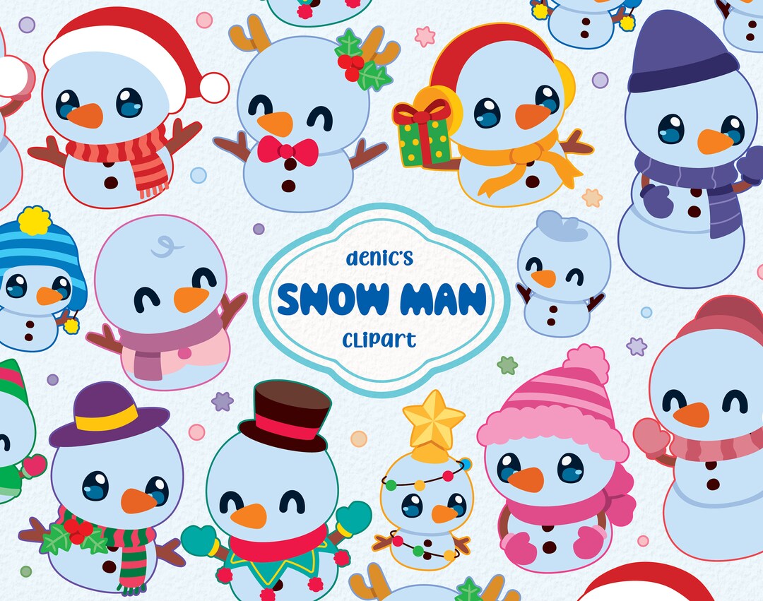 Snowman Clipart, Xmas Vector, Snow Ball Illust, Winter Season ...