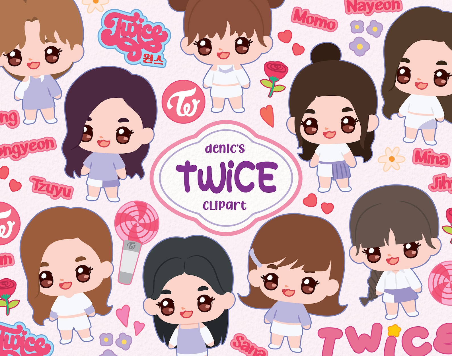 Twice Clipart Cute Kpop Vector Korea Band Twice Fanart Twice Sticker Vector Digital