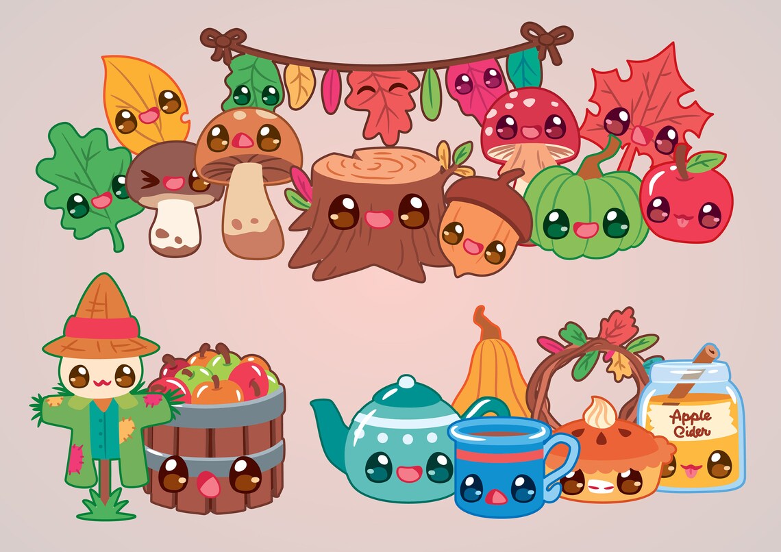 Fall Party Clipart Autumn Fall Vector Thanksgiving Clip Art - Etsy