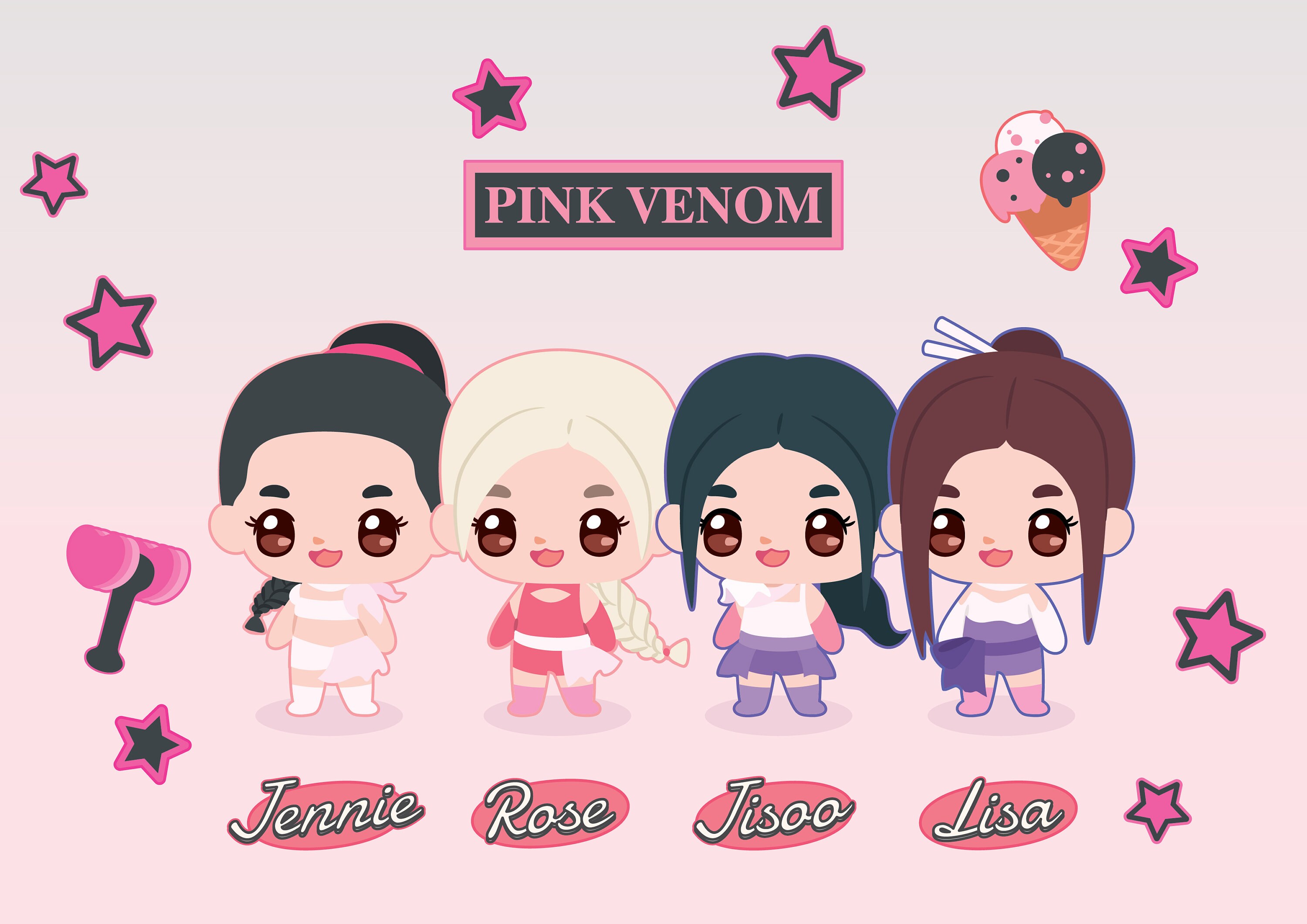 Blackpink Clipart Cute Kpop Vector Korea Band Black Pink - Etsy UK