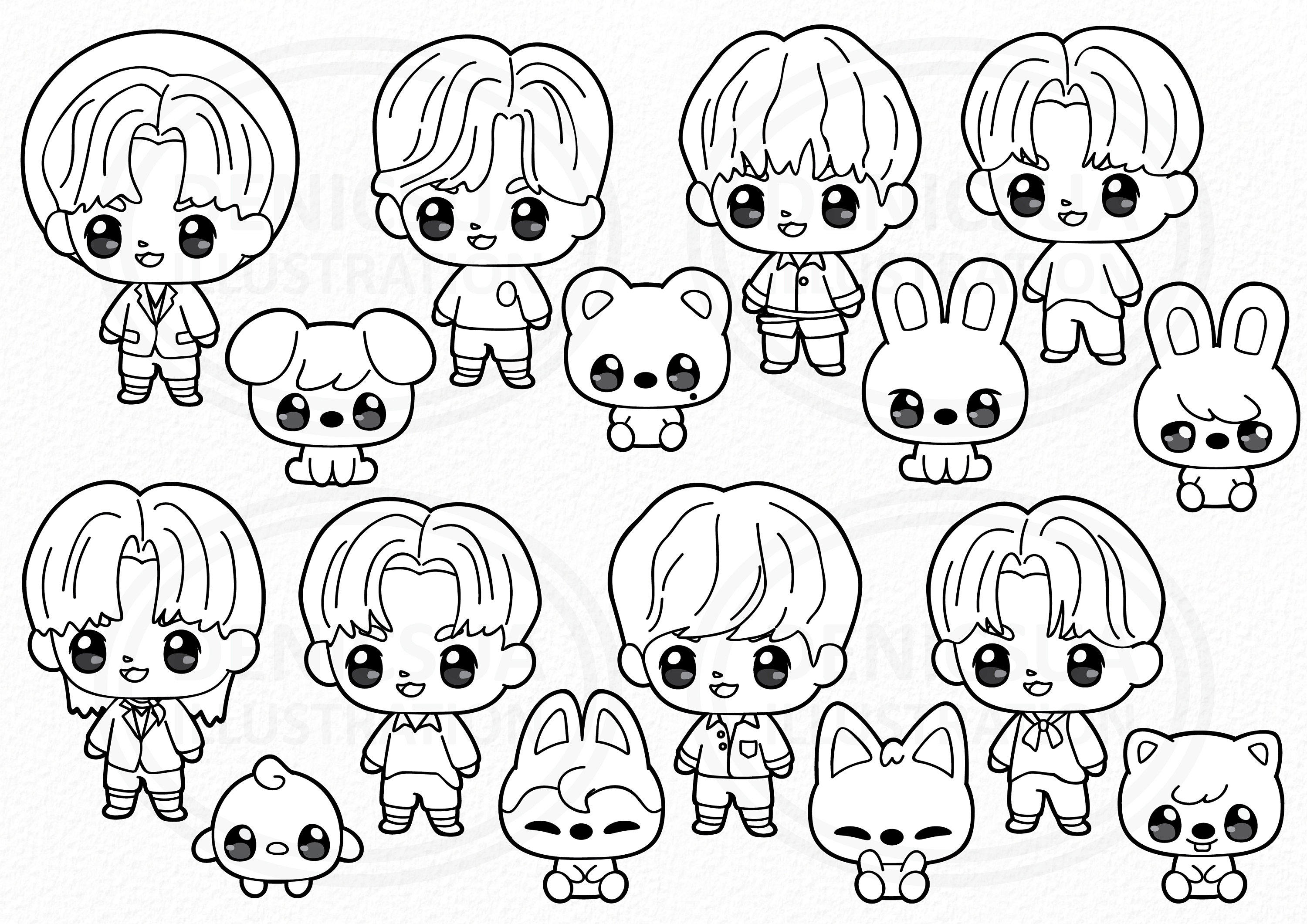 Skz Clipart K pop Vector Stray Kids Fanart SKZ 2022 Etsy Finland