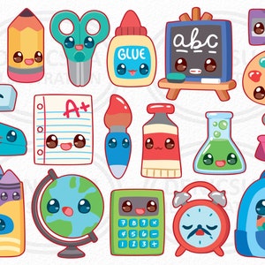 Back to School Clipart Kawaii Preschool Illustration School | Etsy