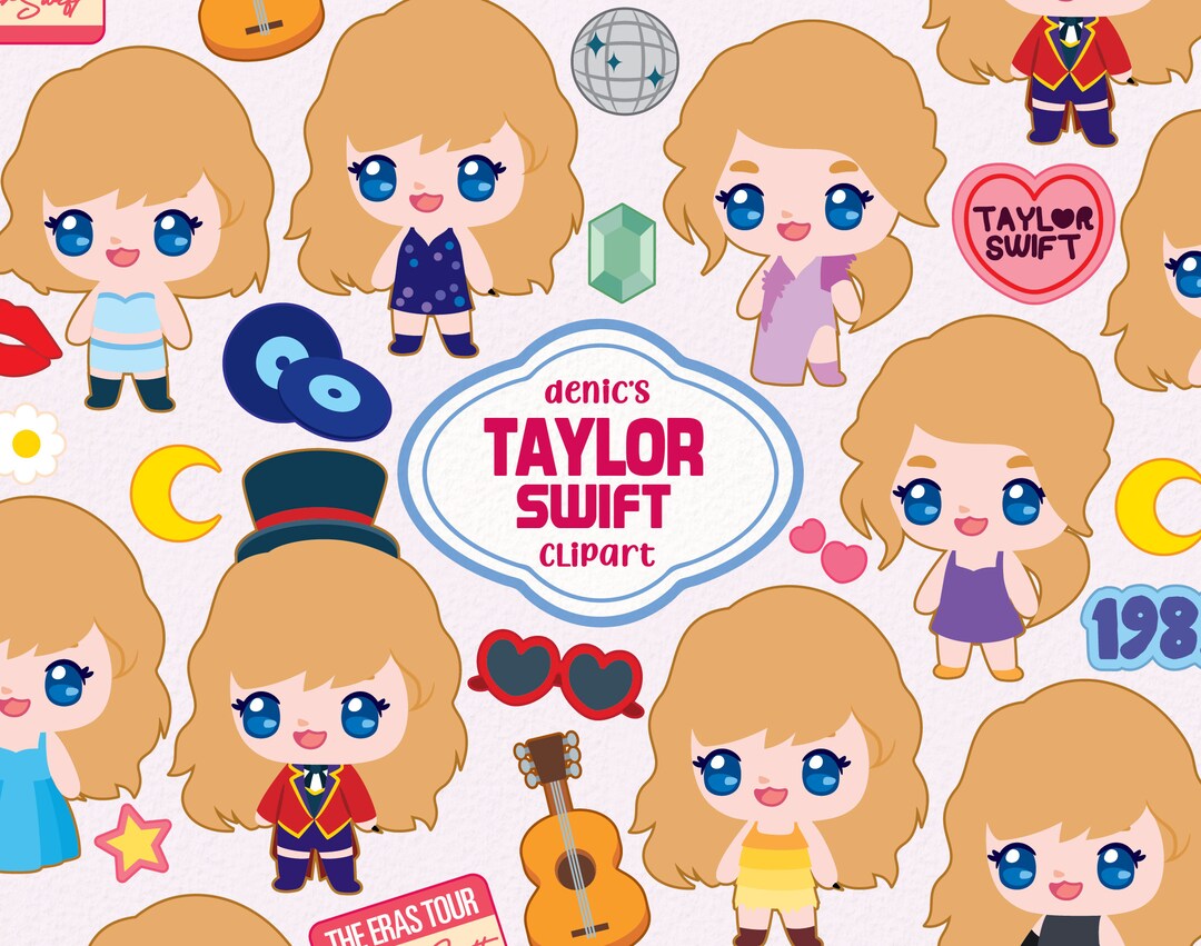 Taylor Swift Clipart, Singer Fanart, Swiftie Cosplay, Eras Tour, Chibi ...