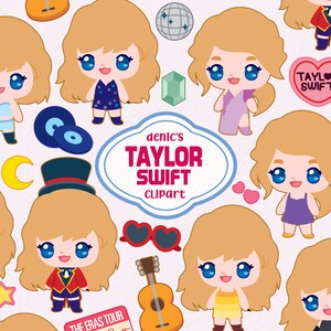 Taylor Swift Clipart, Singer Fanart, Swiftie Cosplay, Eras Tour, Chibi ...