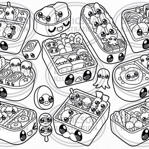 Bento Food Clipart, Chibi Bento, Lovely Lunch Box, Packed Lunch, Family ...