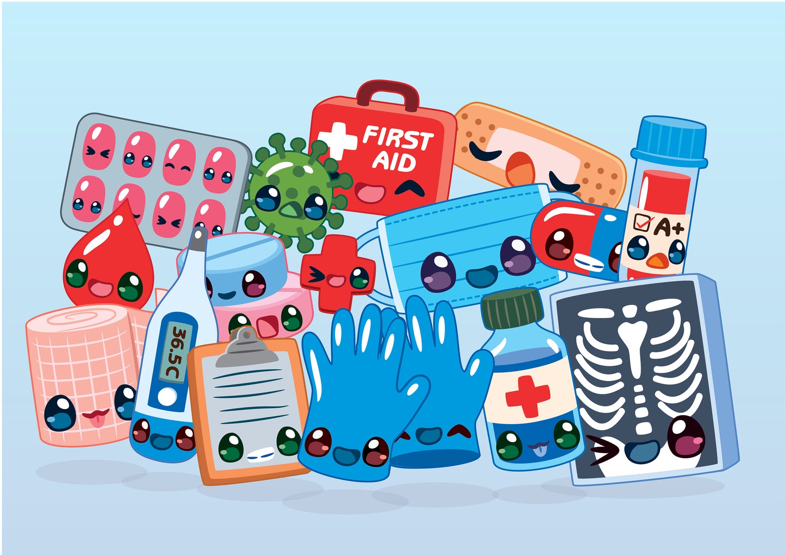 Medical Clipart Cute Medical Vector Hospitalization Body | Etsy