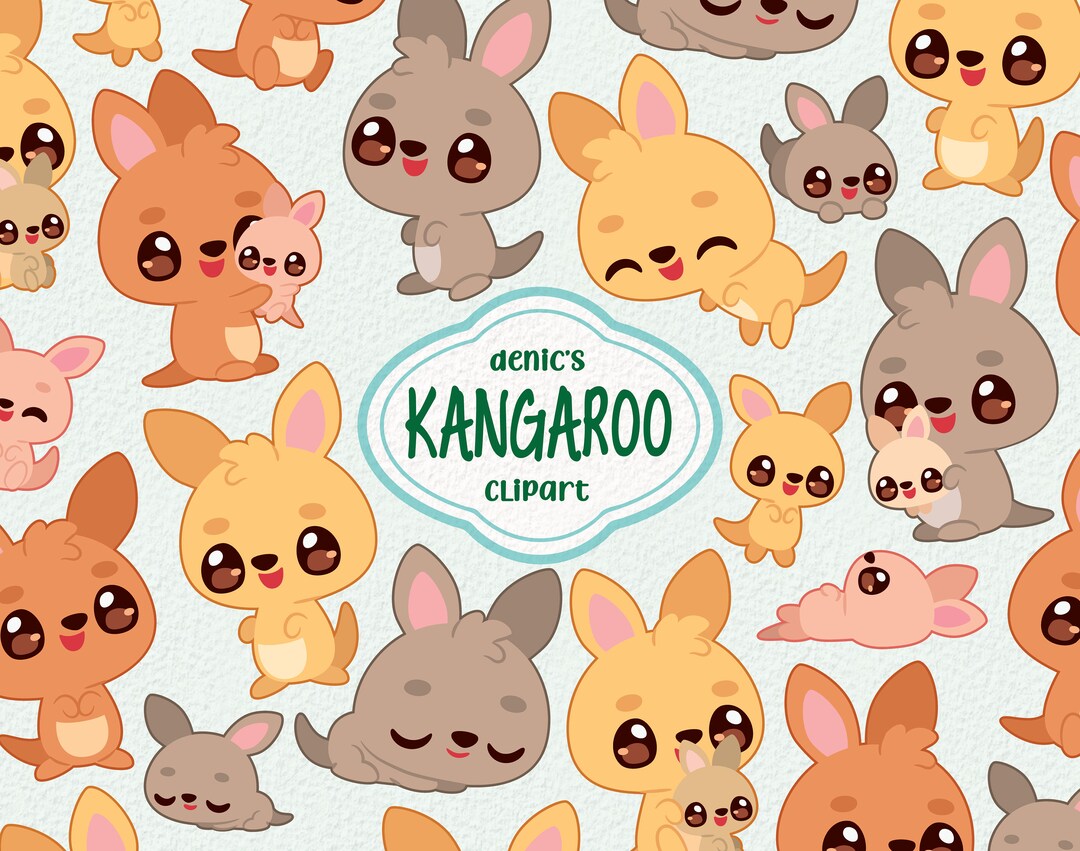 Kangaroo Clipart, Chibi Kangaroo, Cute Animal, Kangaroo Family, Jumping ...