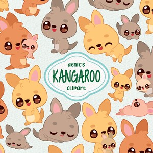Kangaroo Clipart, Chibi Kangaroo, Cute Animal, Kangaroo Family, Jumping ...