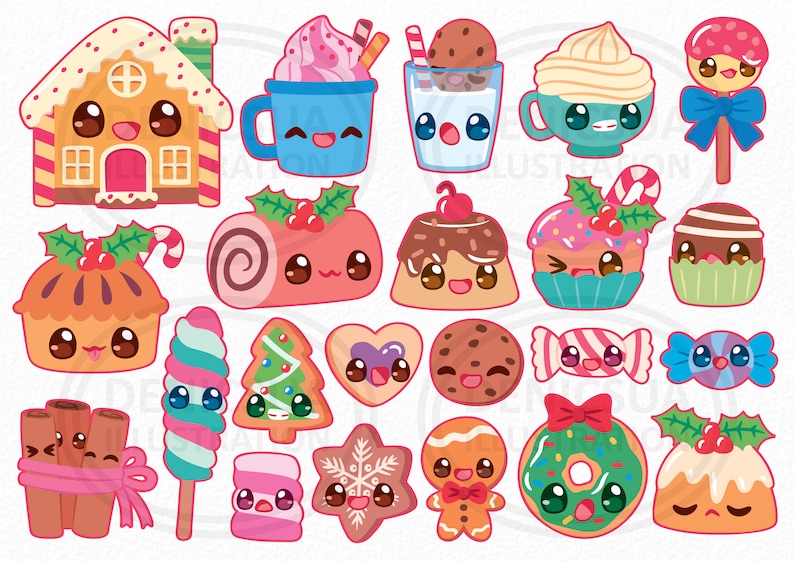 Christmas Food Clipart Delicious Clip Art Winter Food - Etsy