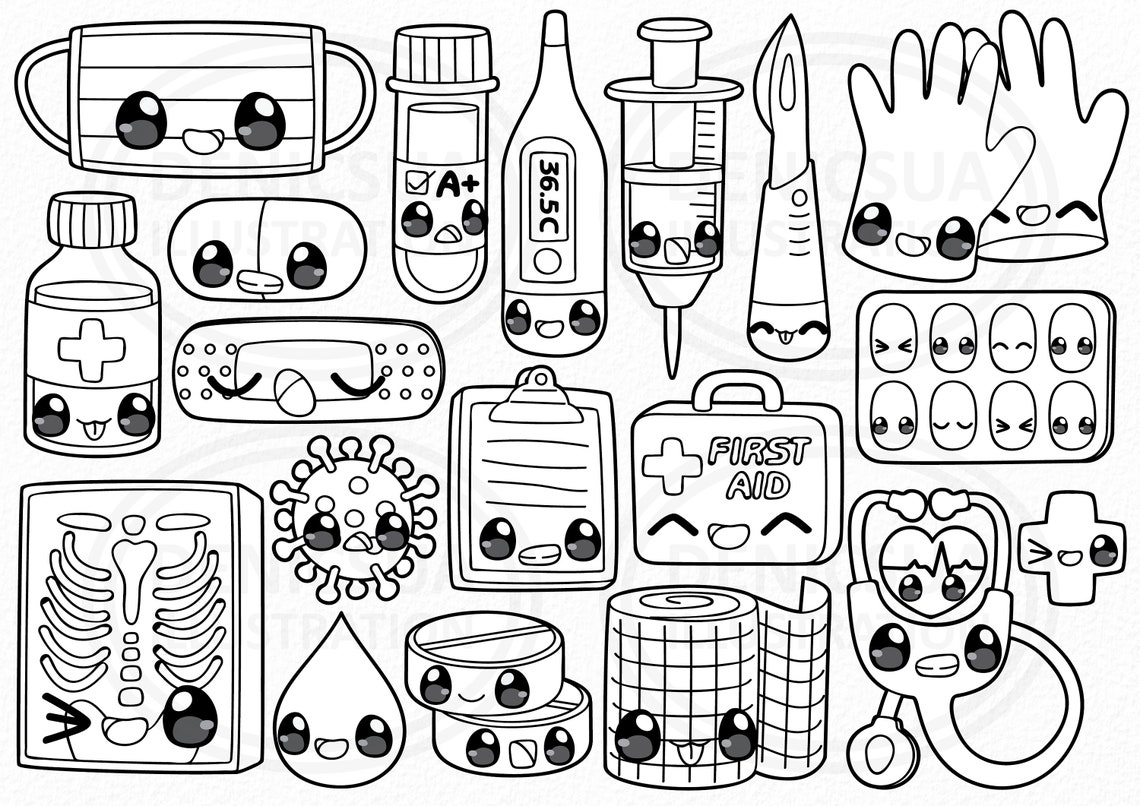 Medical Clipart Cute Medical Vector Hospitalization Body | Etsy