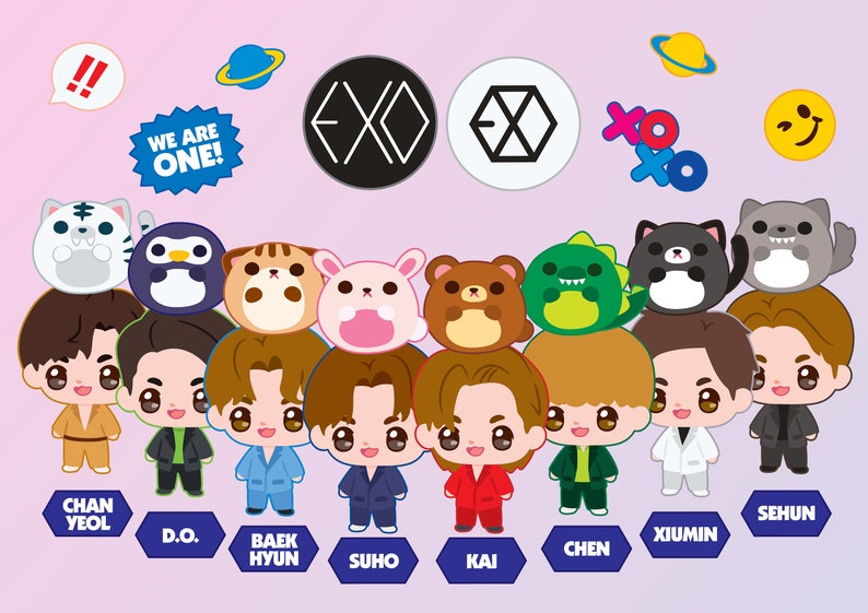Exo Clipart Kpop Vector Exo Fanart Xoxo Kpop Top Kpop - Etsy