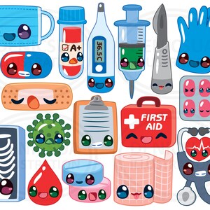 Medical Clipart, Cute Medical Vector, Hospitalization, Body Check ...