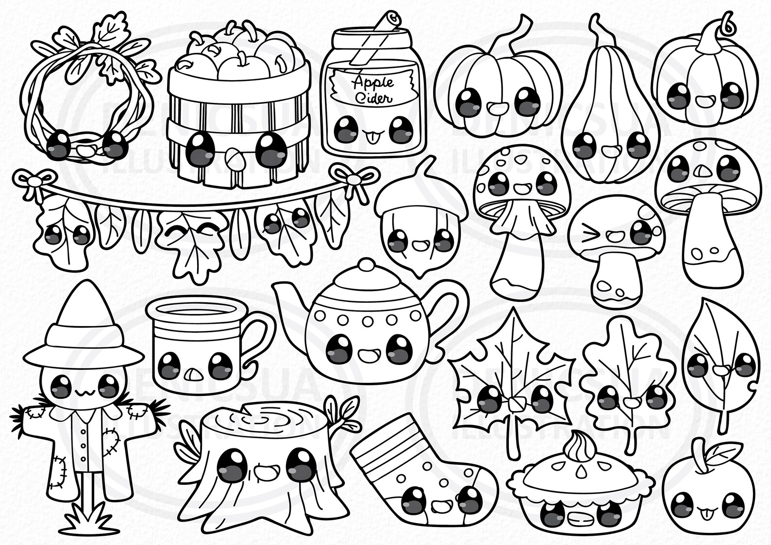 Fall Party Clipart Autumn Fall Vector Thanksgiving Clip Art - Etsy
