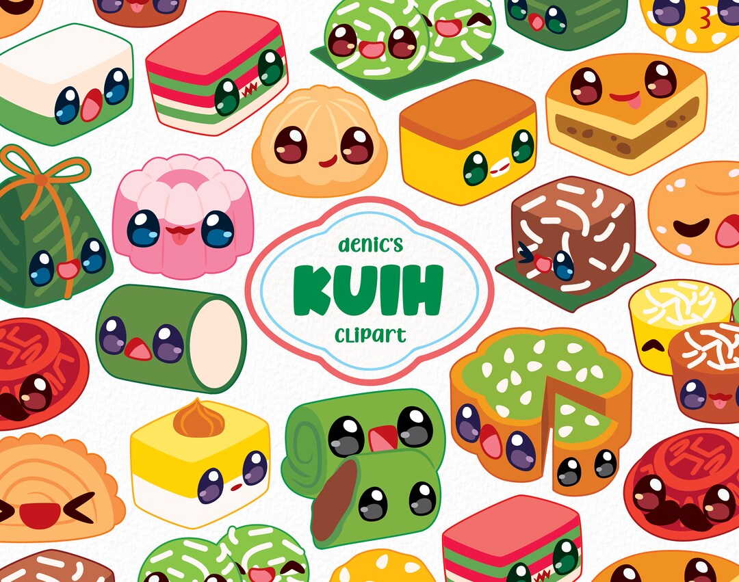 Kuih Clipart, Traditional Malaysian Food, Cakes Vector, Malay Pastries ...