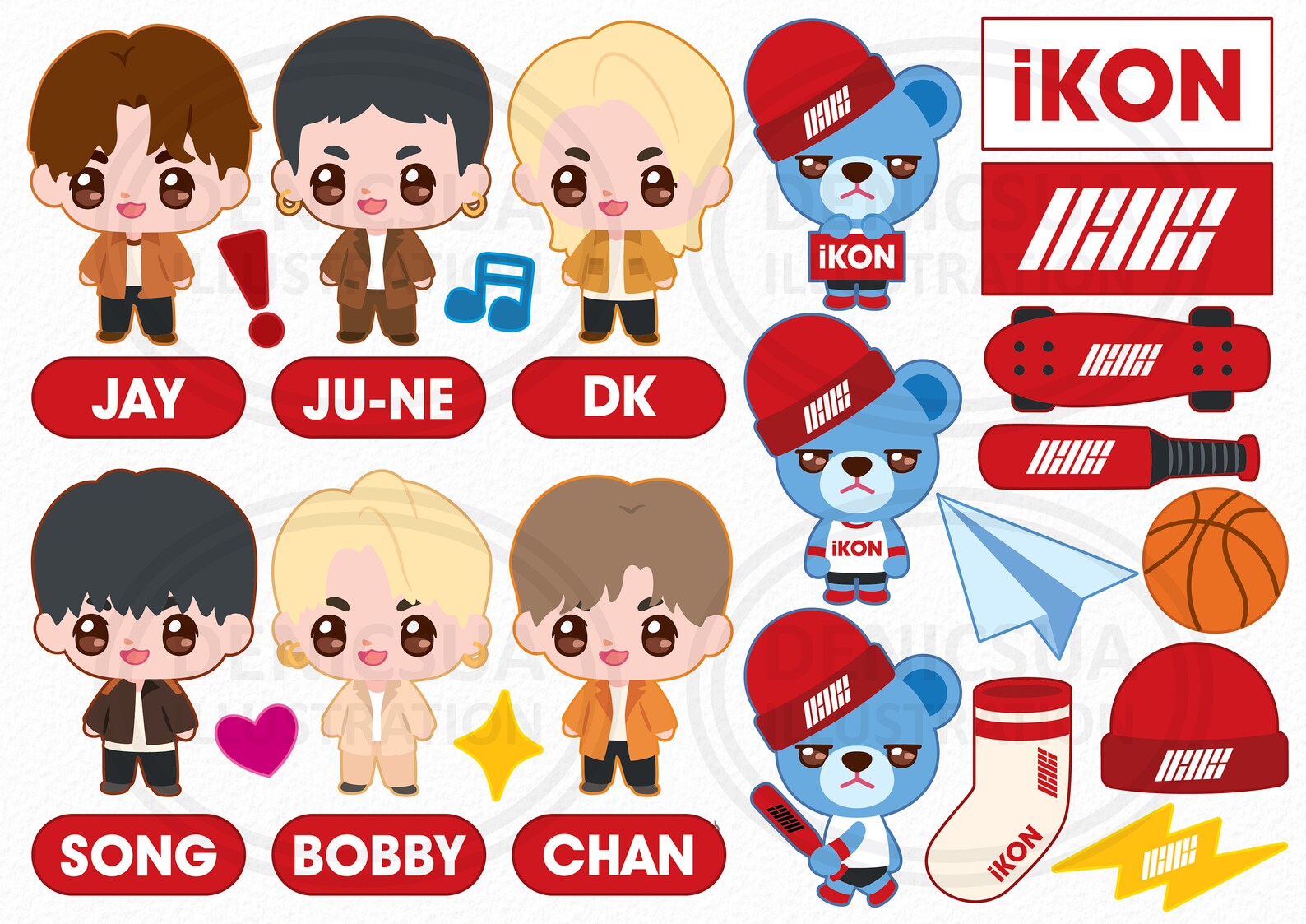 Ikon Clipart Kpop Vector Ikon Fanart Ikonic 2022 Kpop - Etsy