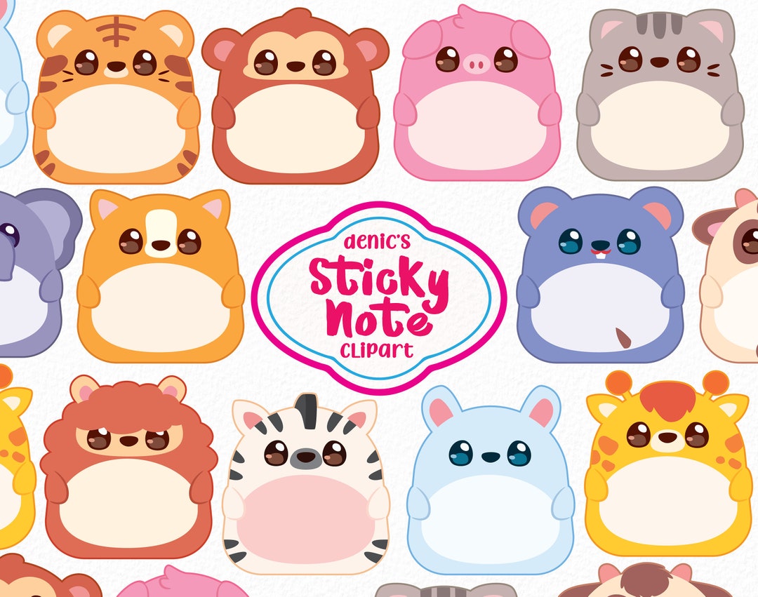 Sticky Note Clipart Cute Digital Download PNG Crafts & DIY Projects ...