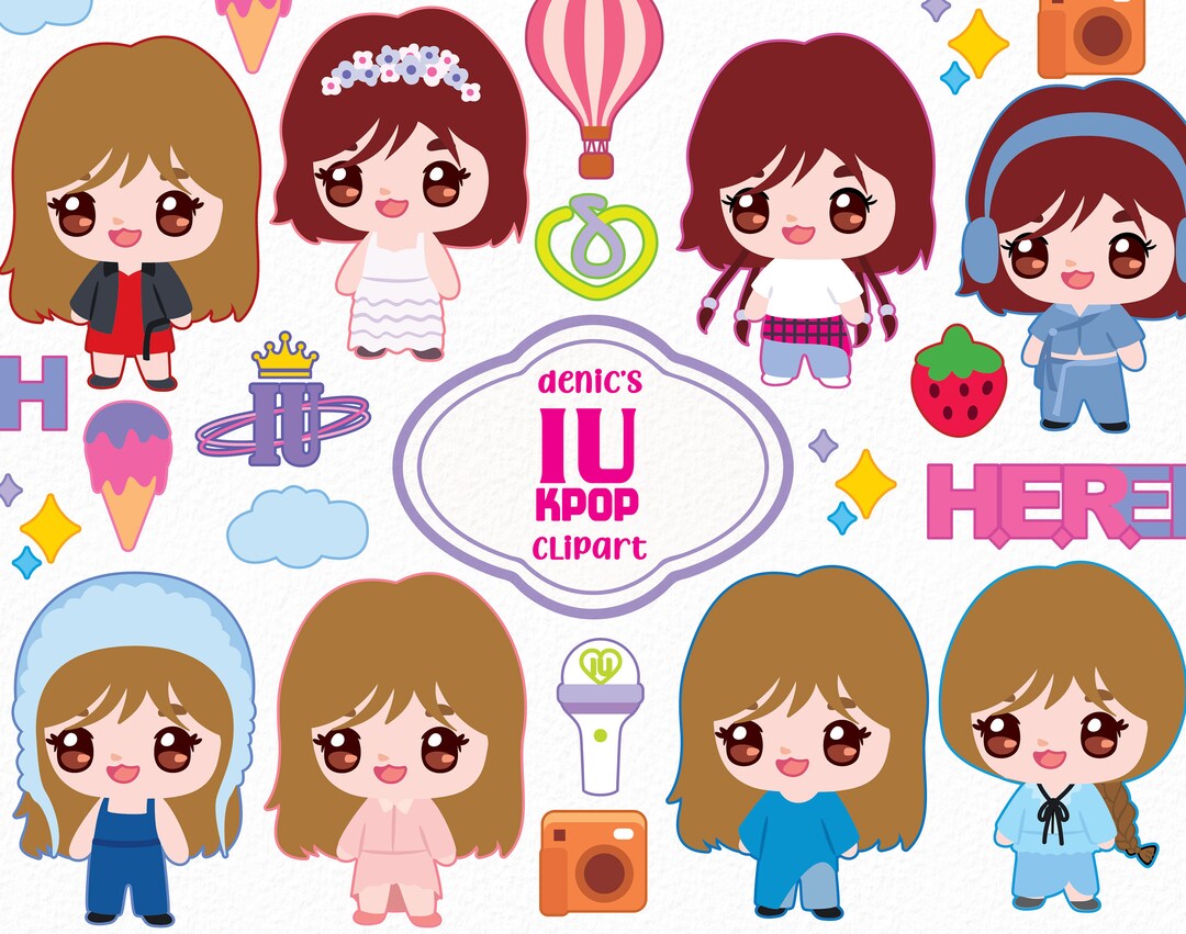IU Singer Clipart, Kpop Doodle, Fan Art Vector, Korean Idol, Famous ...