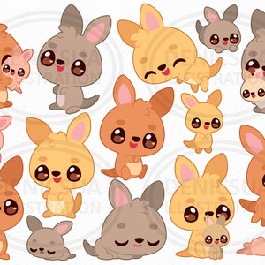 Kangaroo Clipart, Chibi Kangaroo, Cute Animal, Kangaroo Family, Jumping ...