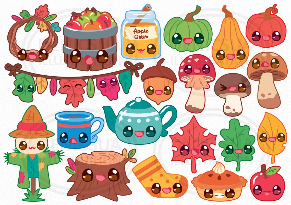 Fall Party Clipart Autumn Fall Vector Thanksgiving Clip Art - Etsy