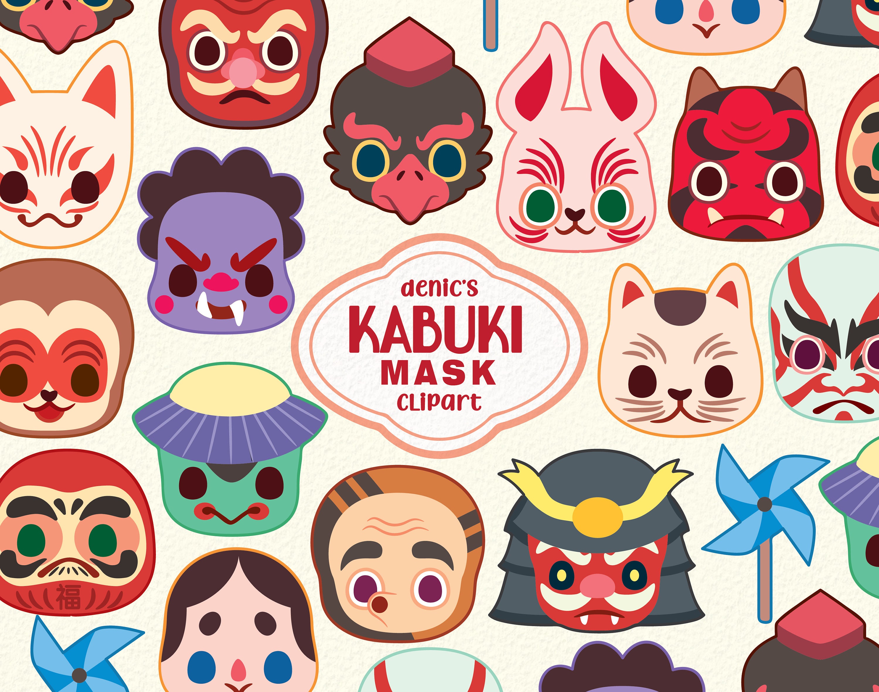 Kabuki Face Paint Patterns