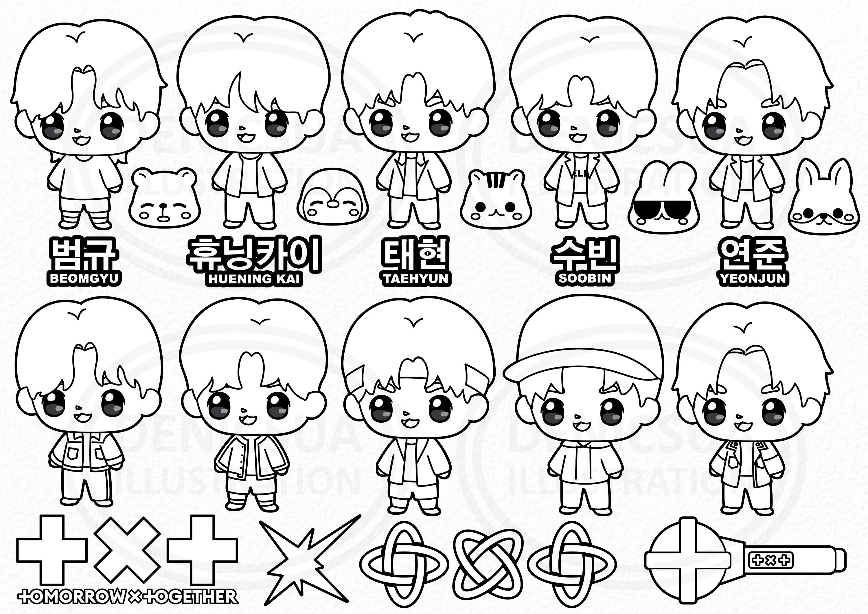 Txt Clipart Kpop Vector TXT Fanart Tomorrowxtogether - Etsy