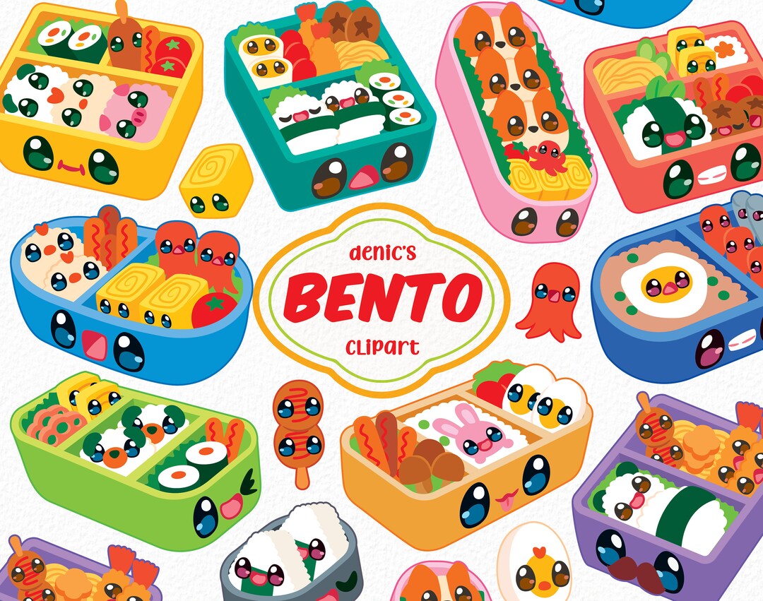 Bento Food Clipart, Chibi Bento, Lovely Lunch Box, Packed Lunch, Family ...