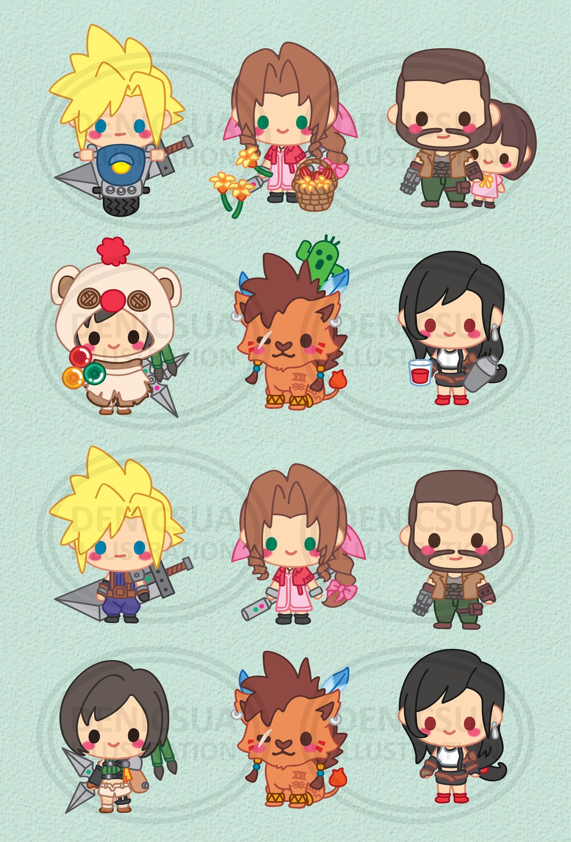 FF7 Clipart FFVII Vector Video Game Doodle Kawaii Cloud - Etsy Canada
