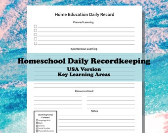 Homeschool Printable | Home Education Daily Record | Minimalist ...