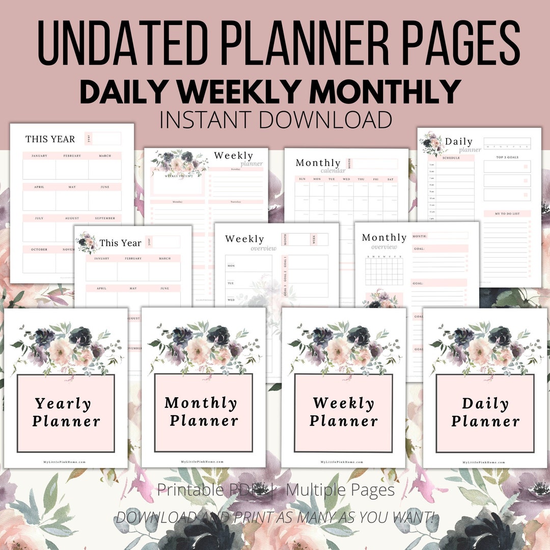 Undated Planner Pages - Etsy