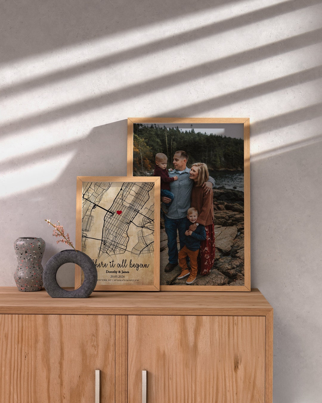 Where We First Met Personalised Gift, Custom Map Photo Print ...