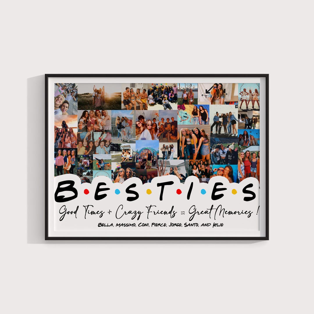 Best Friend Photo Collage, Personalized Bff Photo Collage, Best Friend ...