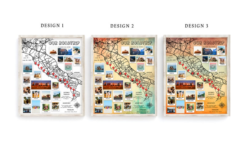 Custom Trip Route Map Poster – Minimalist Personalized Map of Your ...