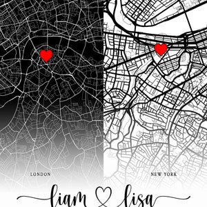 Personalised Map Print, Custom Couples Gift, Customised Travel Wall Art ...