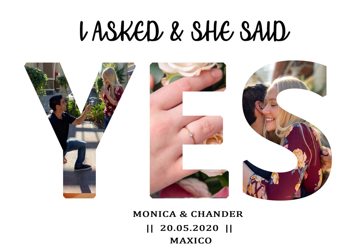 She Said Yes Custom Personalized Engagement Gift for Couple - Etsy