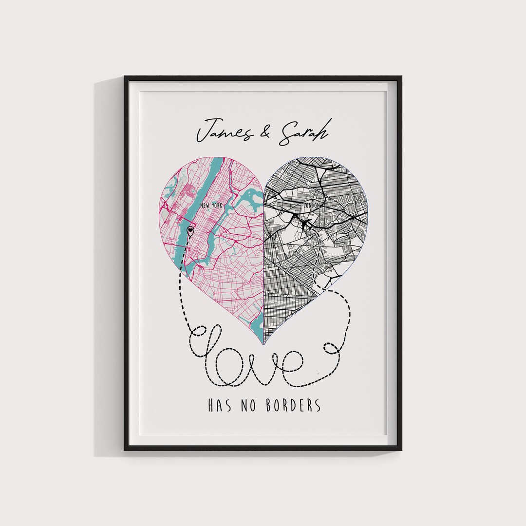 Where We Met Map /where It All Began /couple Map/ Gift for Her/ Gift ...