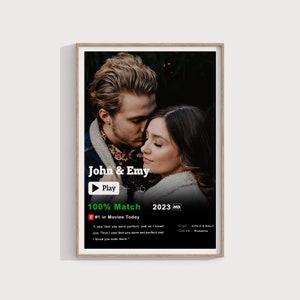 Custom Couples Netflix Movie Poster, Framed Wall Art for Lovers ...