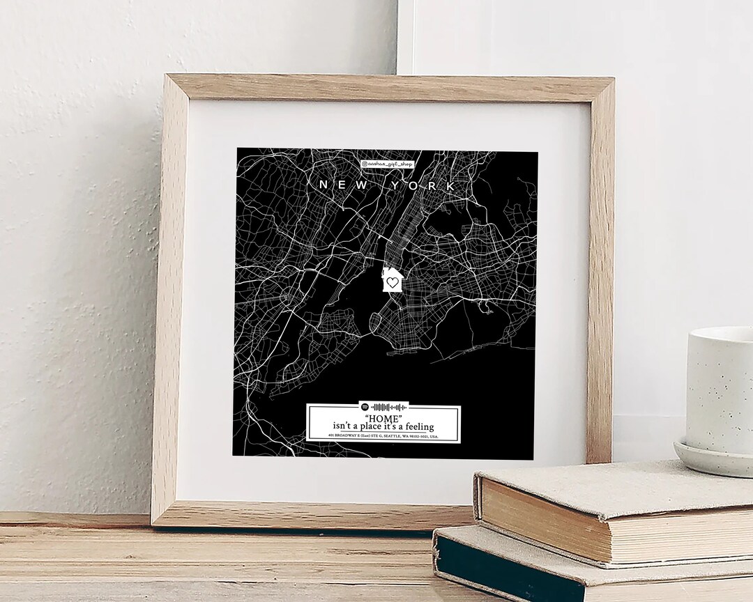 Personalized New Home Map Art Custom City Map Print for Housewarming ...