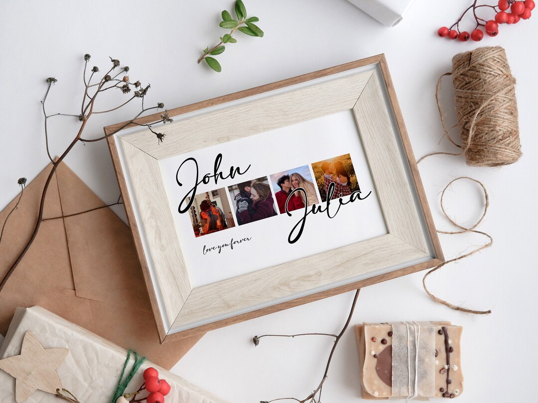 Custom Anniversary Gifts for Boyfriend Number Photo Collage, 1 Year ...