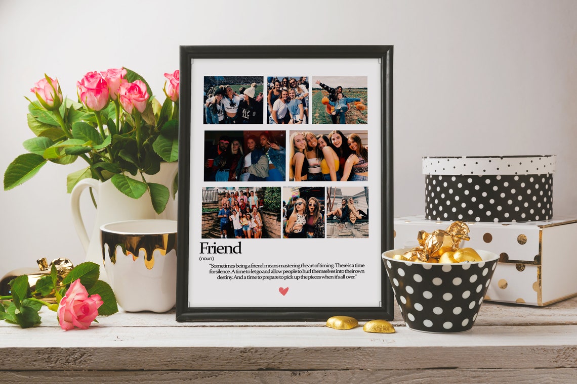 Bestie Custom Photo Heart Collage Personalized BFF Gift - Etsy