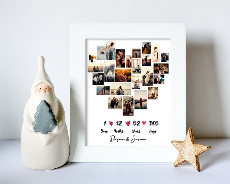 Personalize 1st Year Anniversary Photo Collage Gift, 1 Year Anniversary ...