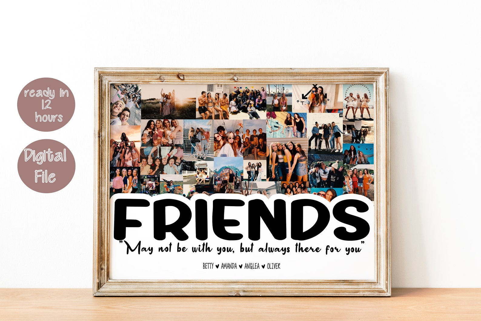 Best Friend Birthday Gift Best Friend Print Best Friends Portrait Best ...